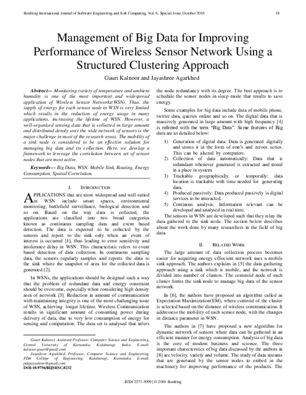 (PDF) Management of Big Data for Improving Performance of Wireless ... (PDF) Management of Big Data for Improving Performance of Wireless ...