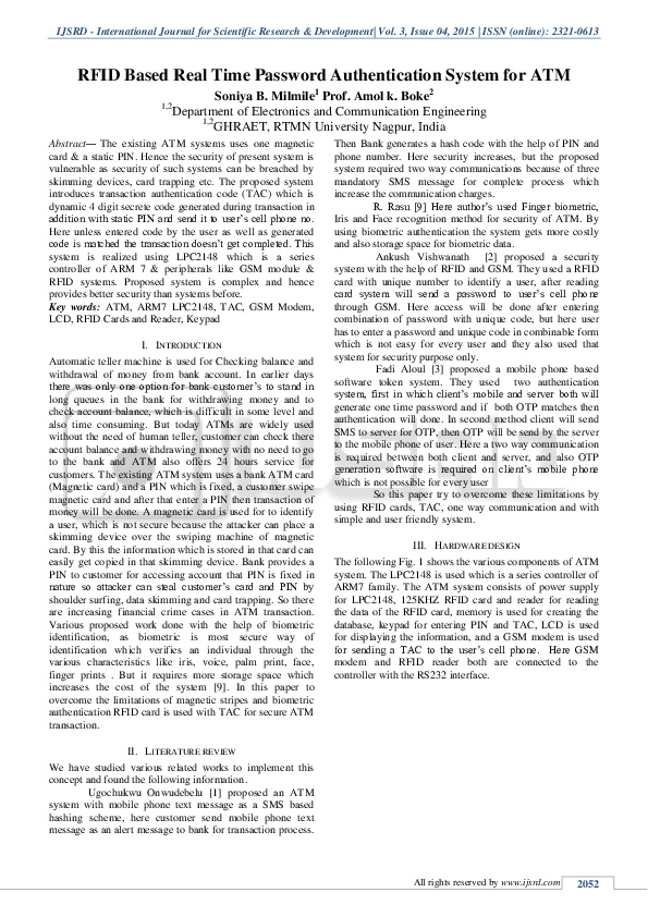 (PDF) Dynamic TAC for Secure ATM Transactions