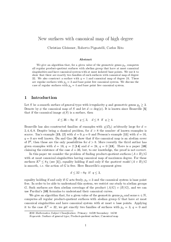 (PDF) New surfaces with canonical map of high degree