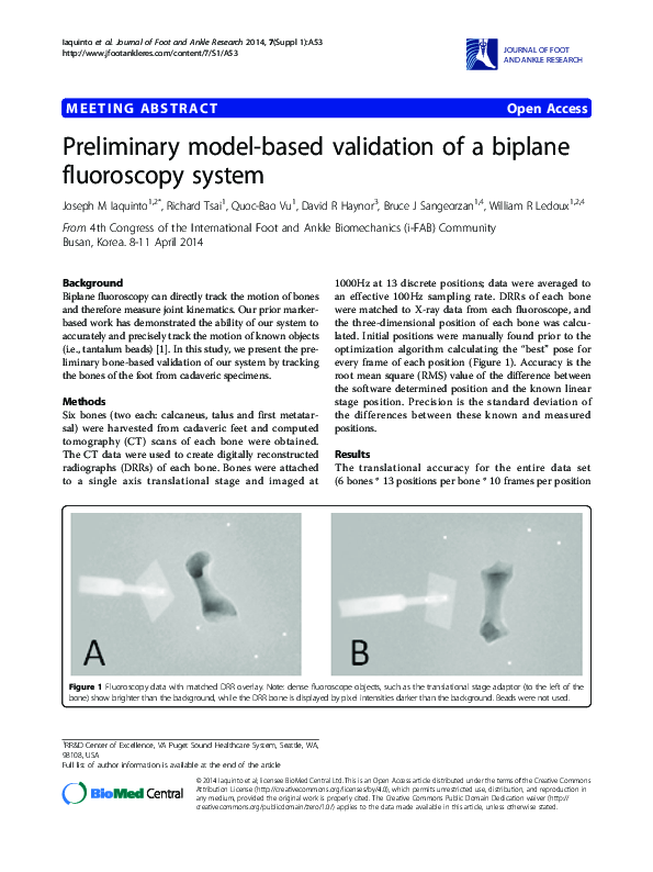 Pdf Preliminary Model Based Validation Of A Biplane Fluoroscopy System Quocbao Vu