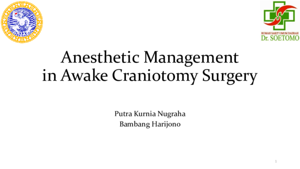 (PDF) Anesthetic Management in Awake Craniotomy