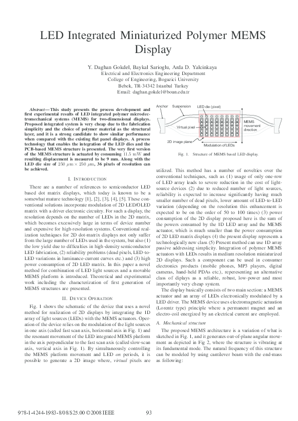 (PDF) LED integrated miniaturized polymer MEMS display