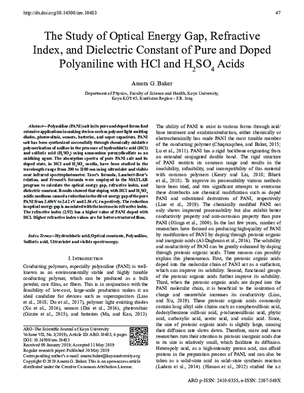 (PDF) The Study of Optical Energy Gap, Refractive Index, and Dielectric ...