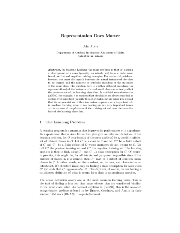 (PDF) Representation does matter