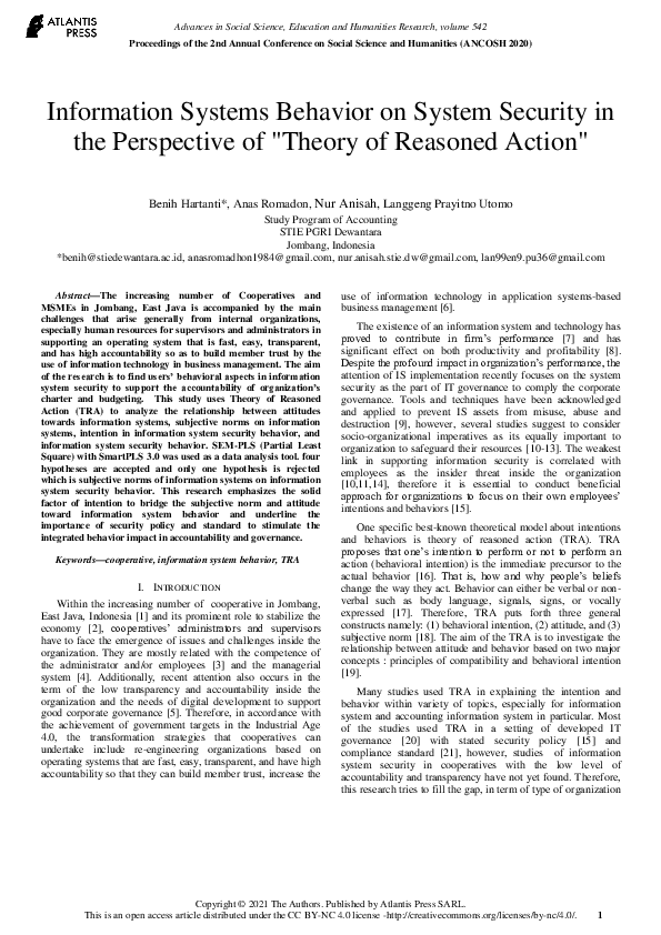 (PDF) Information Systems Behavior on System Security in the ...