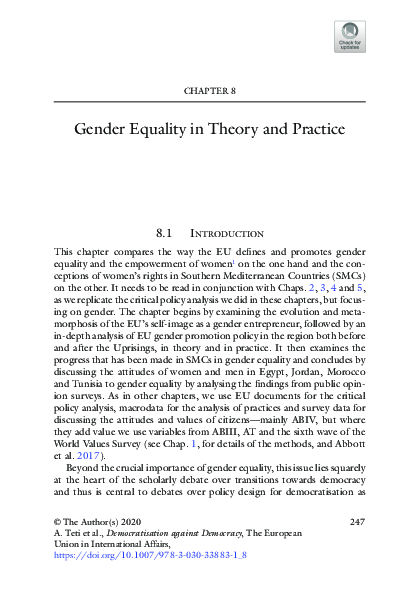 (PDF) Gender Equality in Theory and Practice