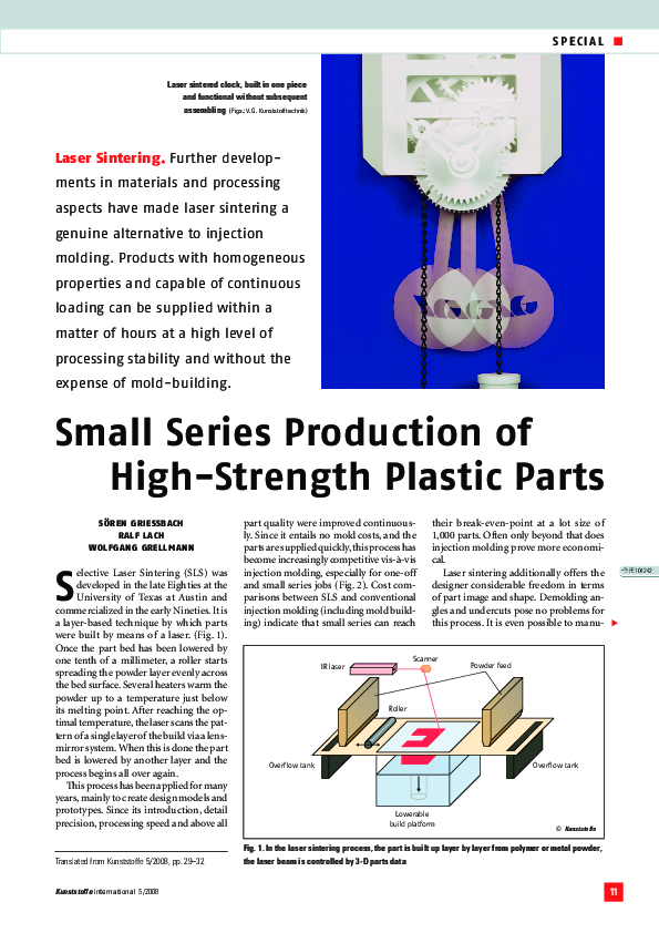 (PDF) Small Series Production of High-Strength Plastics Parts