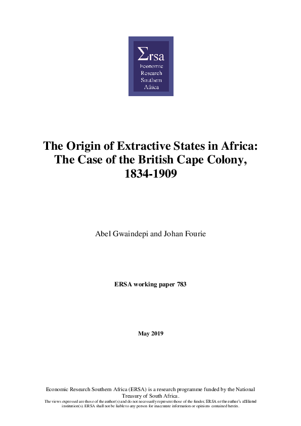 (PDF) The Origin of Extractive States in Africa: The Case of the ...