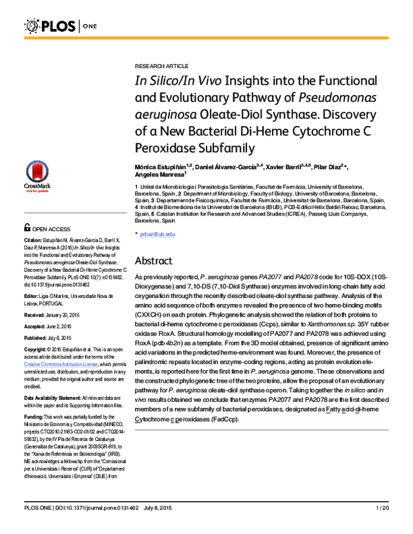 (PDF) In Silico/In Vivo Insights into the Functional and Evolutionary ...