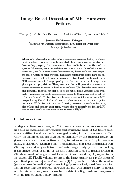 (PDF) Image-Based Detection of MRI Hardware Failures