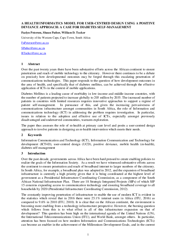 (PDF) Towards a model for user-centred design using a positive deviance ...