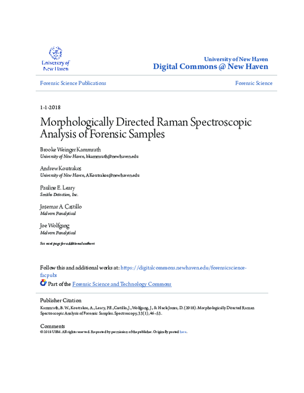 (PDF) Morphologically Directed Raman Spectroscopic Analysis of Forensic ...
