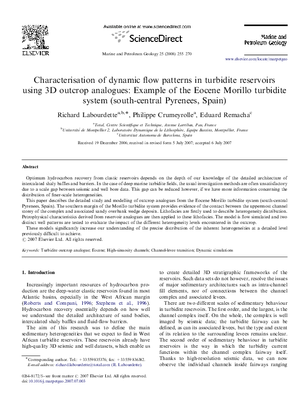 (PDF) Characterisation of dynamic flow patterns in turbidite reservoirs using 3D outcrop ...