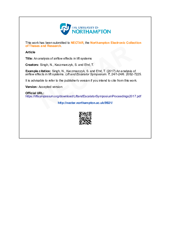 (PDF) An analysis of airflow effects in lift systems