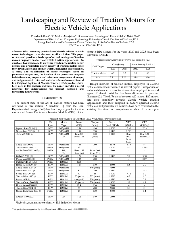 (PDF) Landscaping and Review of Traction Motors for Electric Vehicle ...
