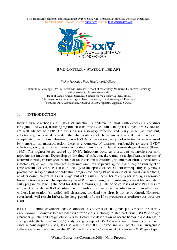 (PDF) BVD Control - State of the Art