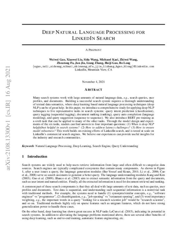 (PDF) Deep Natural Language Processing for