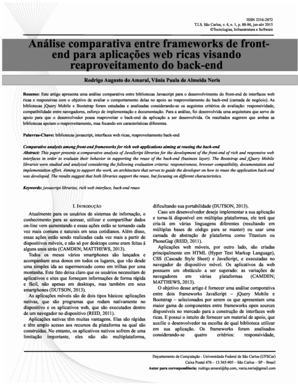 Pdf Análise Comparativa Entre Frameworks De Frontend Para Aplicações 