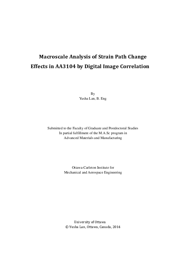 (PDF) Macroscale Analysis of Strain Path Change Effects in AA3104 by ...