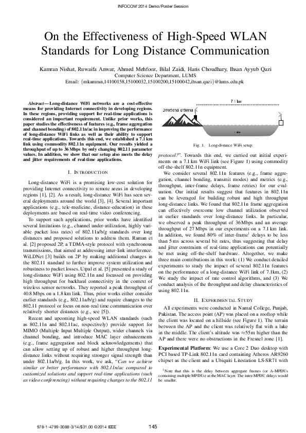 (PDF) On the effectiveness of high-speed WLAN standards for long ...