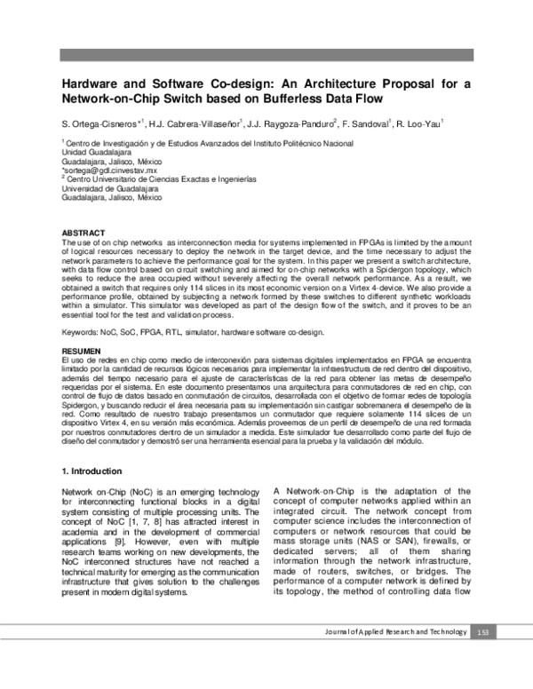 (PDF) Hardware and Software Co-design: An Architecture Proposal for a Network-on-Chip Switch ...