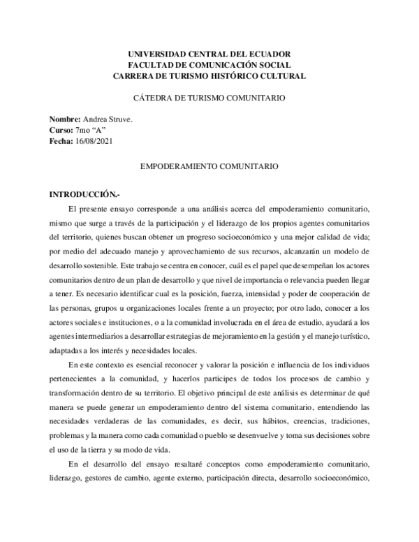 (PDF) Empoderamiento Comunitario como estrategia de desarrollo local.