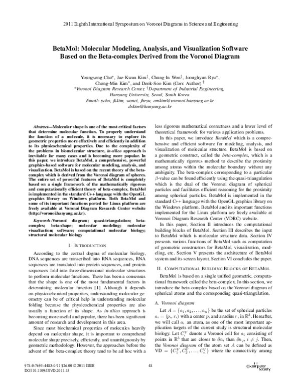 (PDF) BetaMol: Molecular Modeling, Analysis, and Visualization Software ...