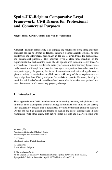 (PDF) Spain–UK–Belgium Comparative Legal Framework: Civil Drones for ...