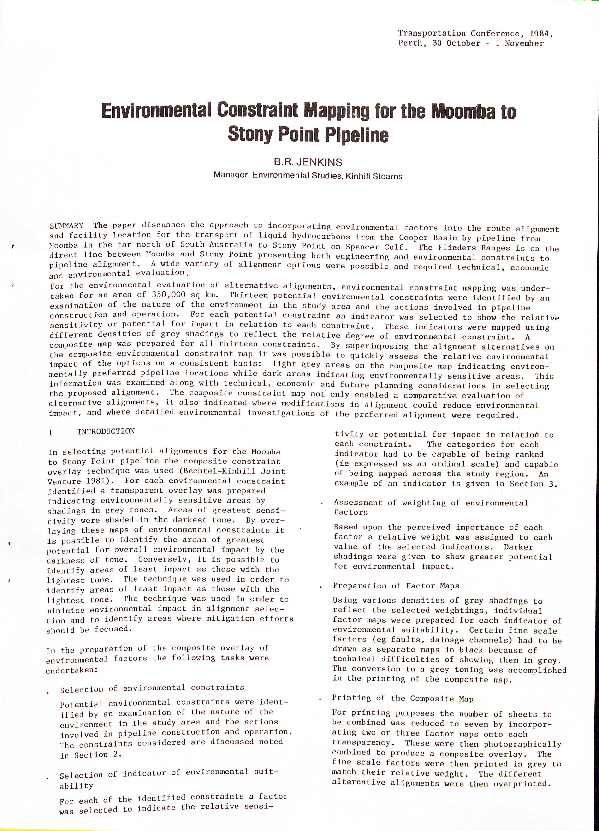 (PDF) Environmental Constraint Mapping for the Moomba to Stony Point ...