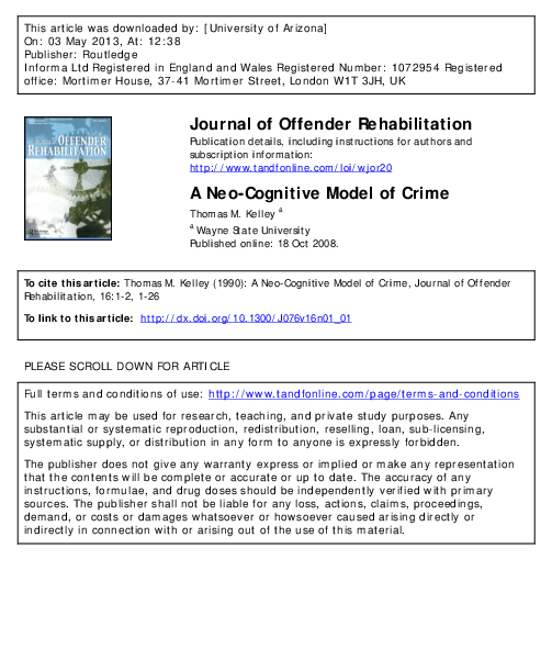 (PDF) A Neo-Cognitive Model of Crime