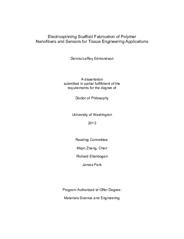 (PDF) Electrospinning Scaffold Fabrication of Polymer Nanofibers and Sensors for Tissue ...