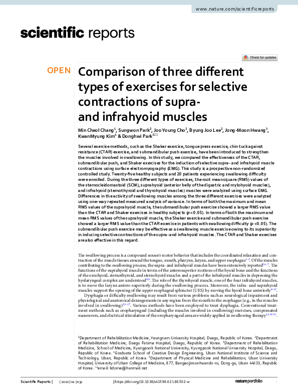 (PDF) Comparison of three different types of exercises for selective ...