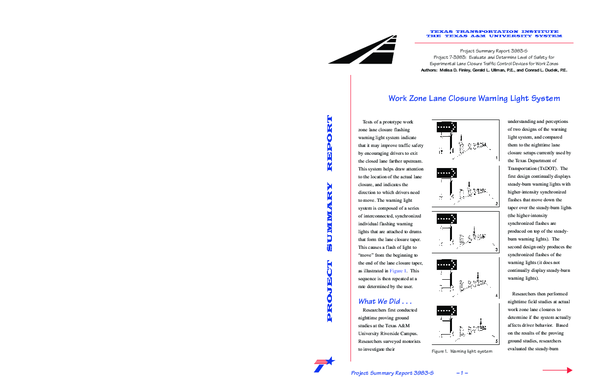(PDF) Work Zone Lane Closure Warning Light System