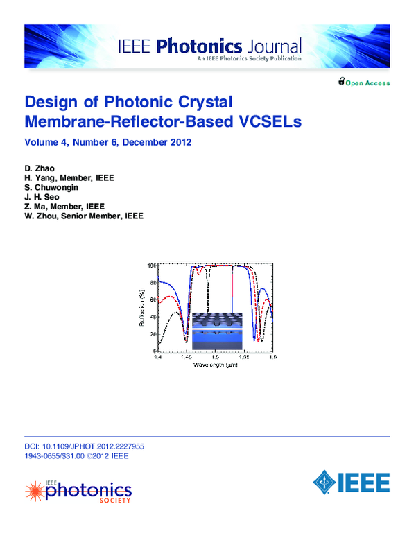 (PDF) Design of Photonic Crystal Membrane-Reflector-Based VCSELs