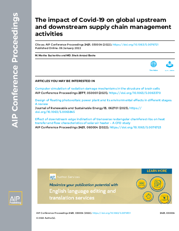 (PDF) The impact of Covid-19 on global upstream and downstream supply ...