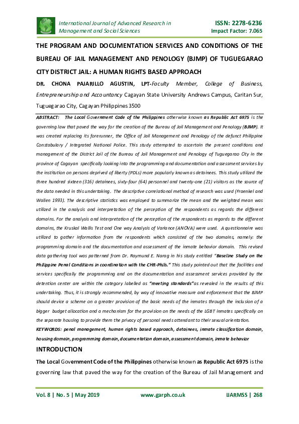 (PDF) The program and documentation services and conditions of the ...