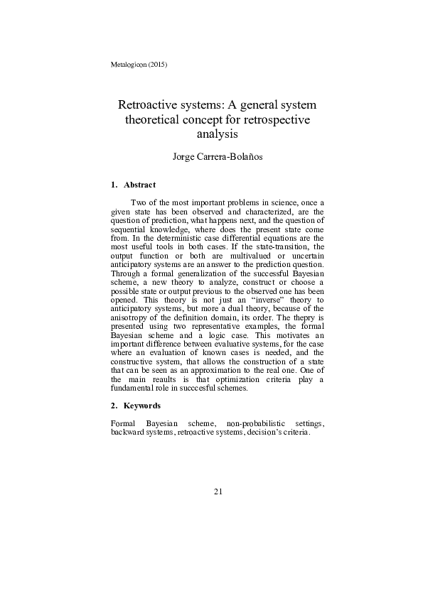 (PDF) Retroactive systems: A general system theoretical concept for ...