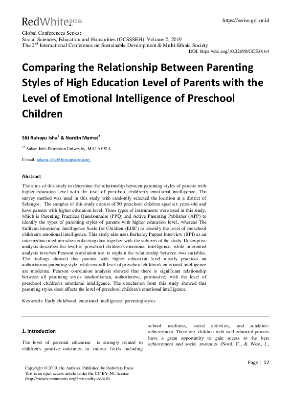 (PDF) Comparing the Relationship Between Parenting Styles of High ...