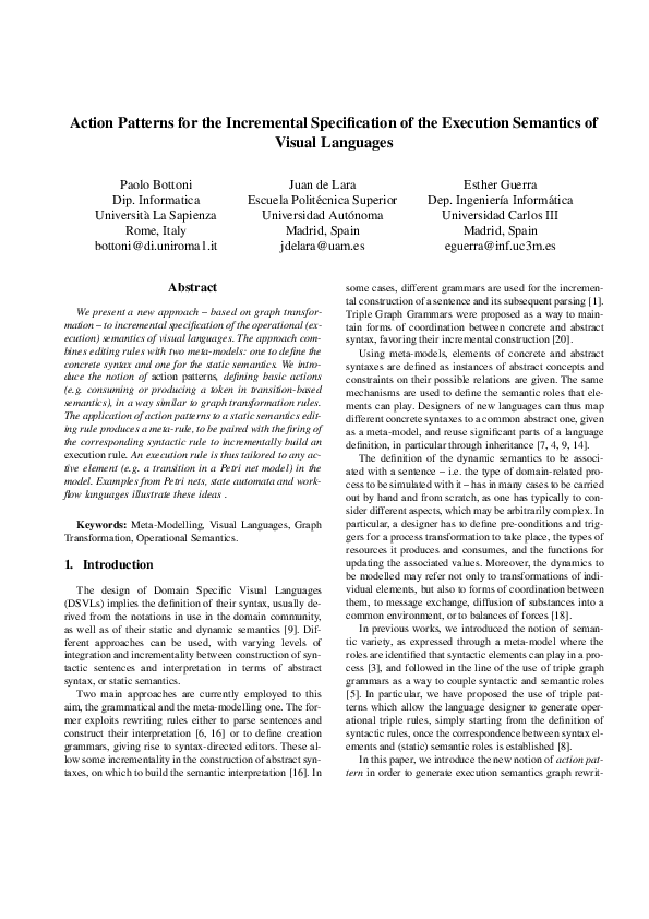 (PDF) Action patterns for the incremental specification of the ...