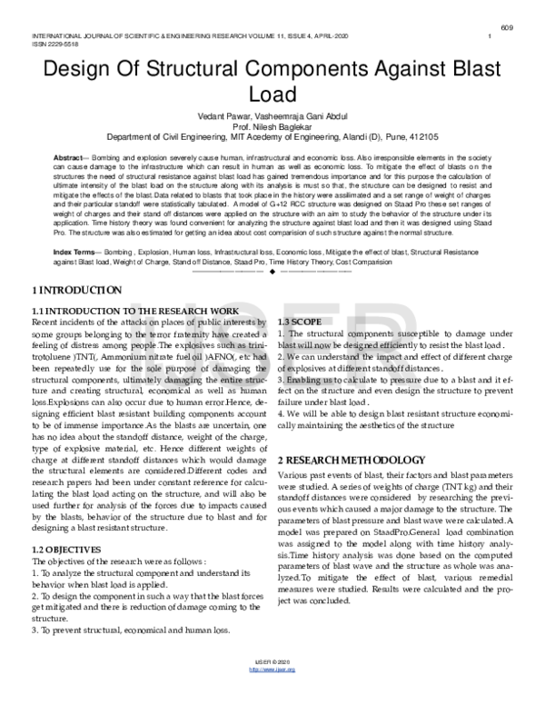 (PDF) Design Of Structural Components Against Blast Load