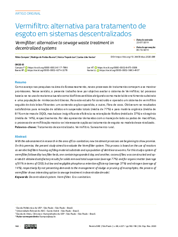 (PDF) Vermifiltro: alternativa para tratamento de esgoto em sistemas ...