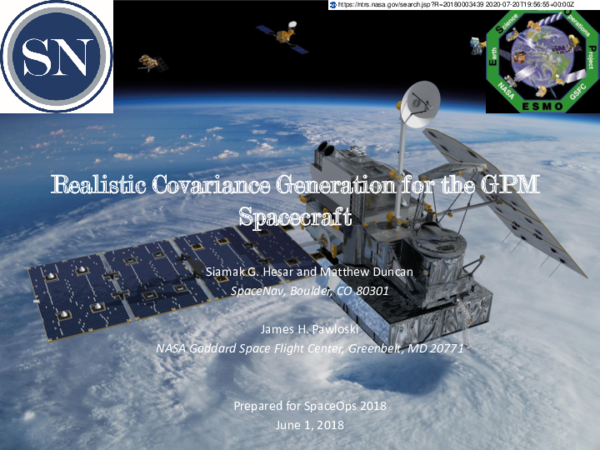 (PDF) Realistic Covariance Generation for the GPM Spacecraft