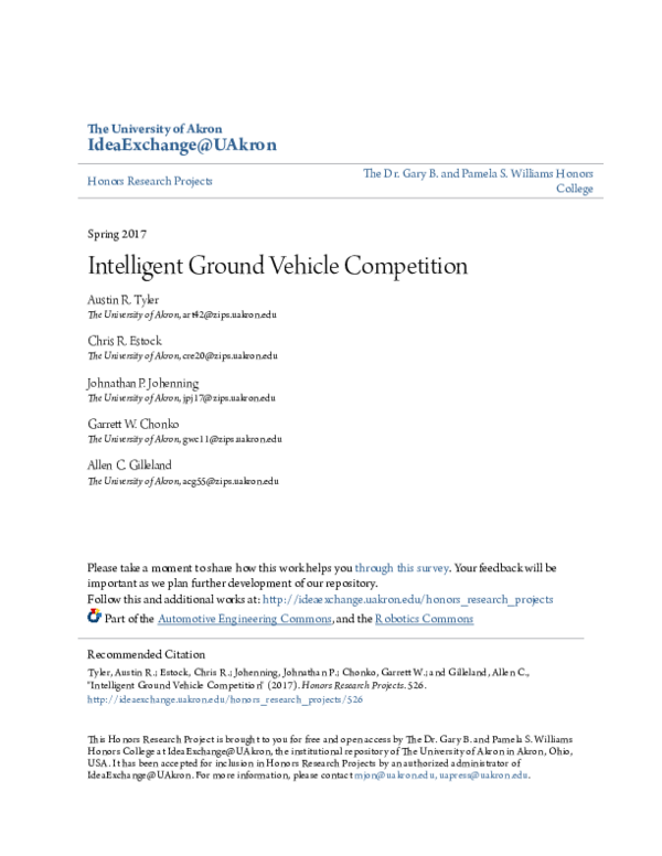 (PDF) Intelligent Ground Vehicle Competition
