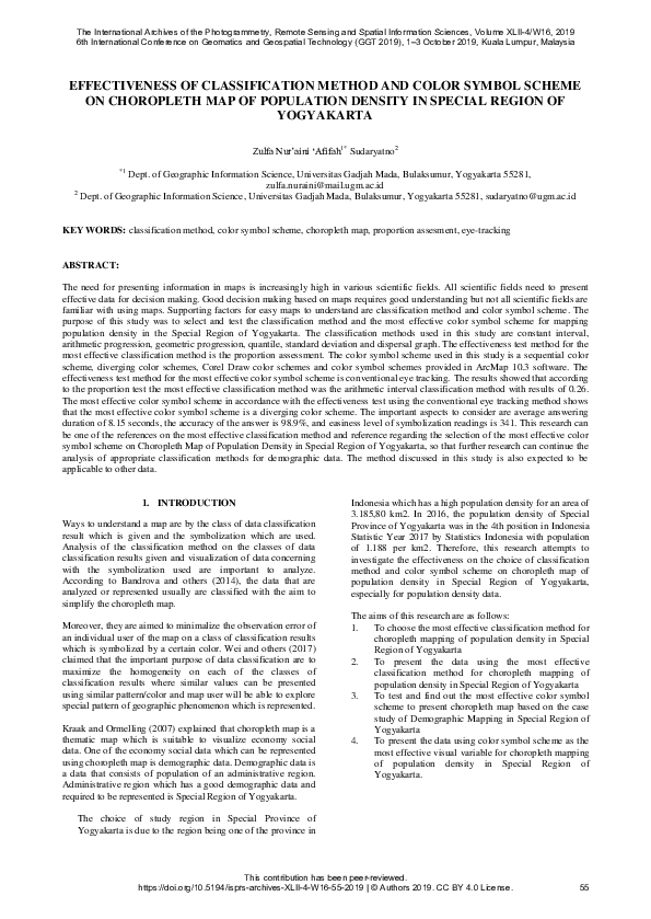 Pdf Effectiveness Of Classification Method And Color Symbol Scheme On Choropleth Map Of
