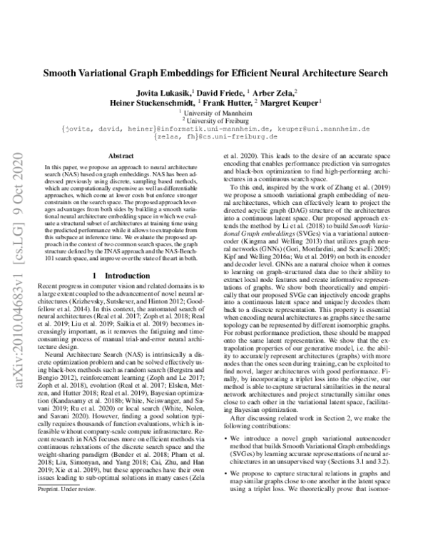 (PDF) Smooth Variational Graph Embeddings for Efficient Neural Architecture Search