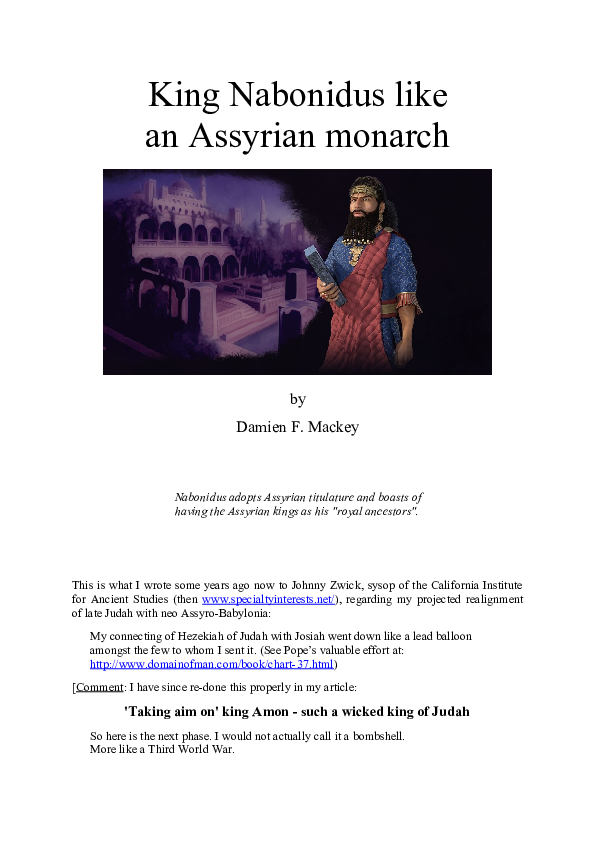 (DOC) Nabonidus' Assyrian Royal Identity