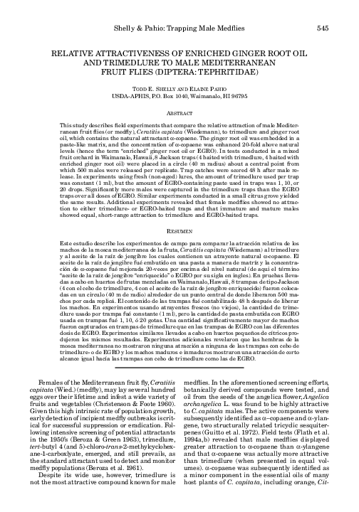 (PDF) Relative attractiveness of enriched ginger root oil and ...
