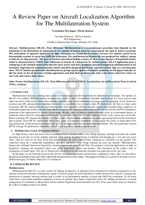 (PDF) A Review Paper on Aircraft Localization Algorithm for The ...