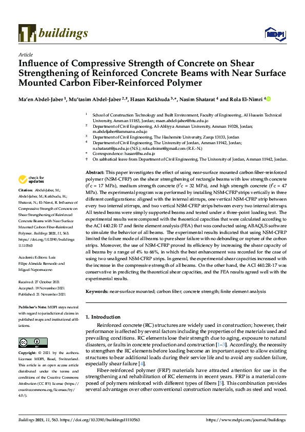 (PDF) Influence of Compressive Strength of Concrete on Shear ...