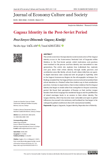(PDF) Gagauz Identity in the Post-Soviet Period